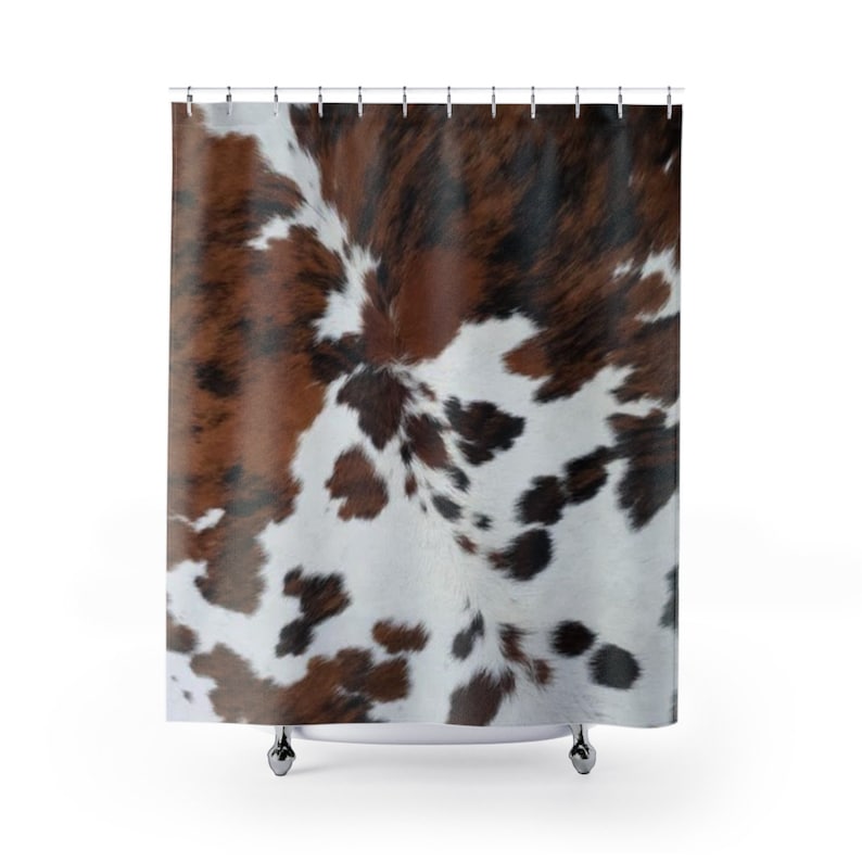 Cowhide Print Shower Curtains | Faux Cow Hide Shower Curtain | Cow ...