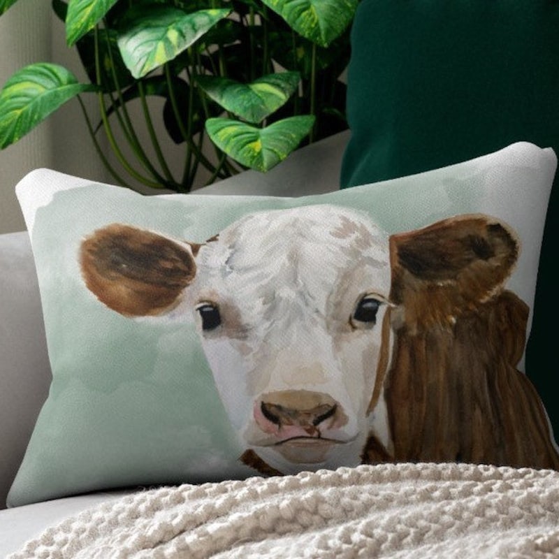 Cow Print Pillow - Etsy