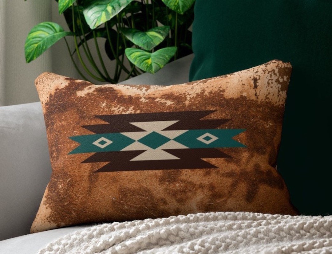 Western Throw Pillow | Southwestern Lumbar Pillow | Aztec Boho Accent ...