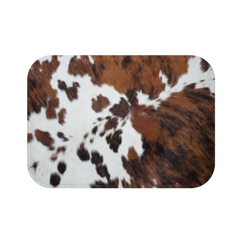 Cowhide Print Bath Mat Faux Cowhide Bath Rug Cow Hide - Etsy