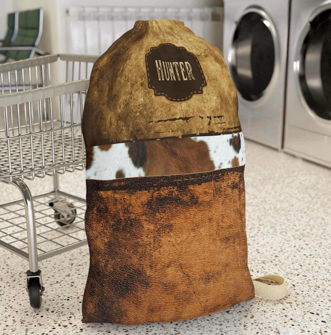 Personalized Laundry Bag, Western Cowboy Style Hamper, Customized ...