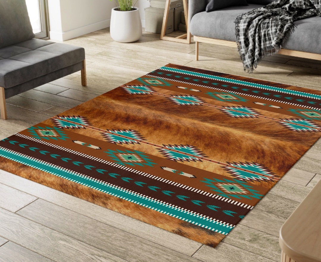Western Cowhide Print Area Rugs | Faux Cow Hide Accent Rug ...