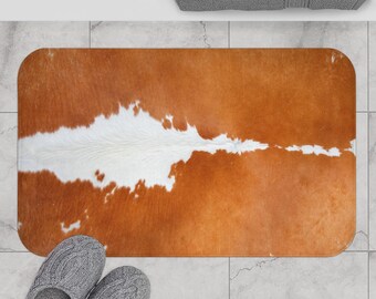 Cow Print Bathmat - Etsy