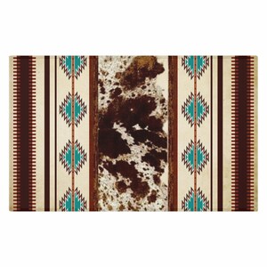 Cowhide Print Western Area Rug, Faux Cow Hide Accent Rug, Boho ...
