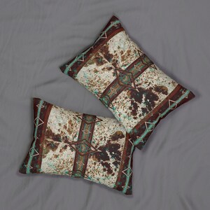 Western Cowhide Print Throw Pillow | Southwestern Lumbar Pillow ...