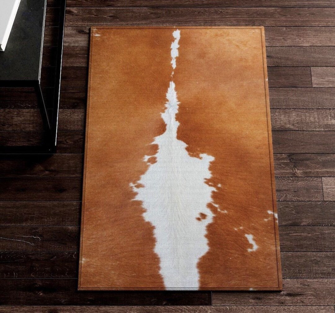 Cowhide Print Area Rug Cow Print Area Rug Farmhouse Rug - Etsy