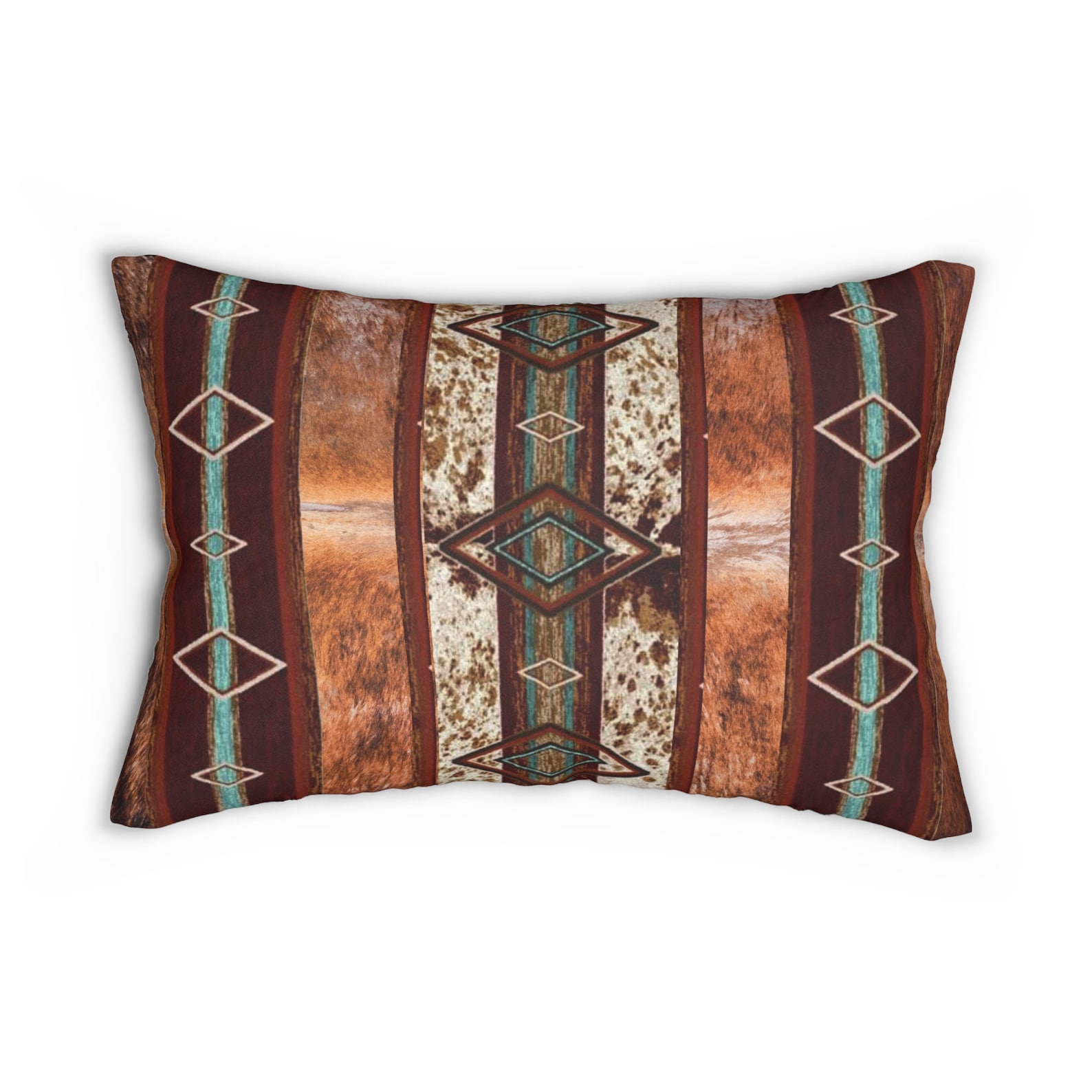 Western Cowhide Print Throw Pillow | Southwestern Accent Pillow ...