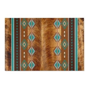 Western Cowhide Print Area Rugs | Faux Cow Hide Accent Rug ...
