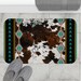 Western Cowhide Print Bath Mat Faux Cow Hide Bathmat Southwestern Bath ...