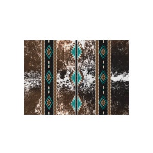 Cowhide Print Outdoor Rug | Western Rustic Outdoor Floor Mat | Faux Cow ...