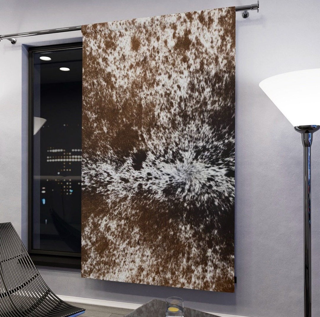 Cowhide Window Curtains | Cow Print Curtains | Western Curtain | Animal ...