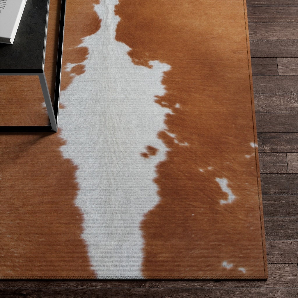 Cowhide Print Area Rug Cow Print Area Rug Farmhouse Rug - Etsy