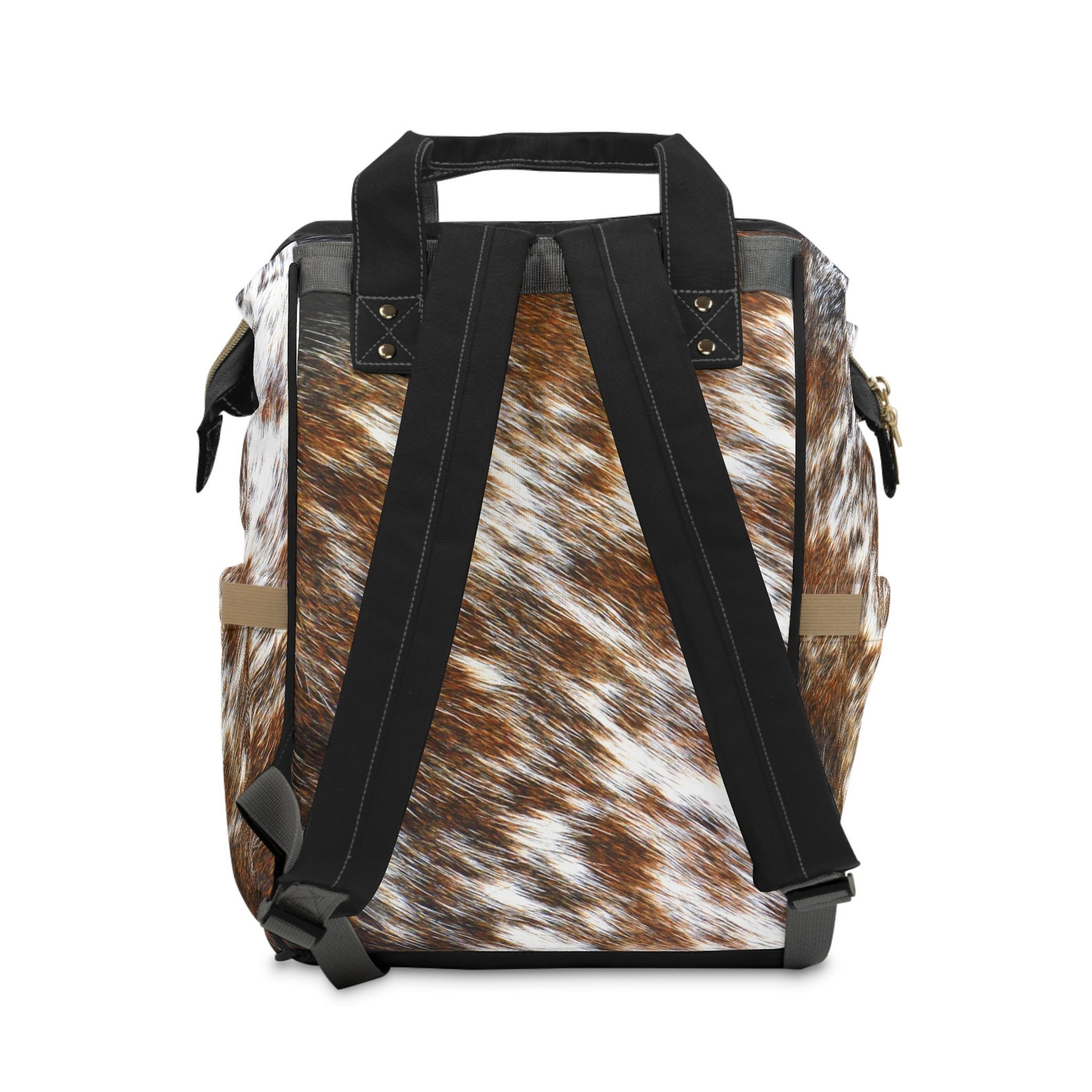 Personalized Cowhide Print Diaper Backpack | Custom Cow Print Baby Bag ...