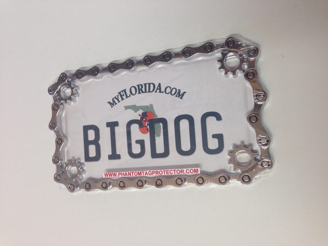 Motorcycle Glossy Chrome Classic Chain Metal License Plate Frame. - Etsy
