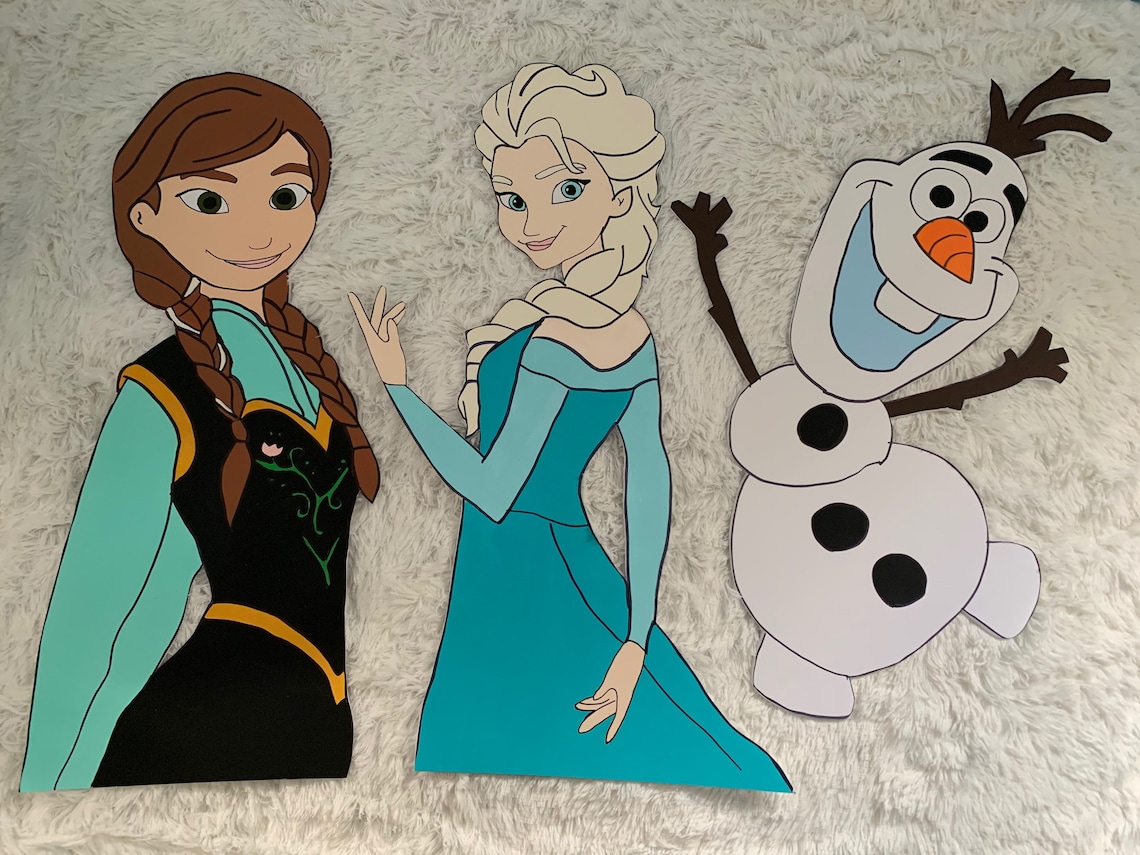 Frozen Party Prop Character Cut Out Standee Elsa Anna Olaf | Etsy