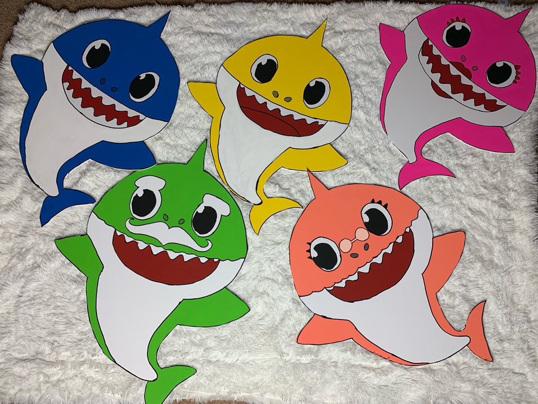 Baby Shark and Family Party Prop Cutout Standee Birthday | Etsy