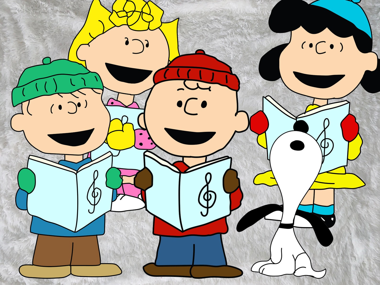 Peanuts Christmas Carolers Charlie Brown Cut Outs Indoor Party ...