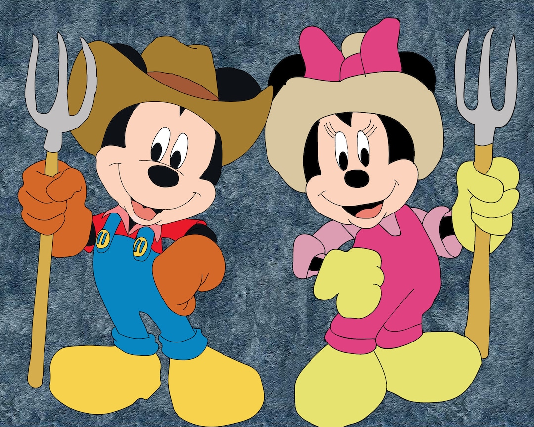 Farmer Mickey Mouse Party Prop Birthday Decoration Farm Theme Cut Out ...