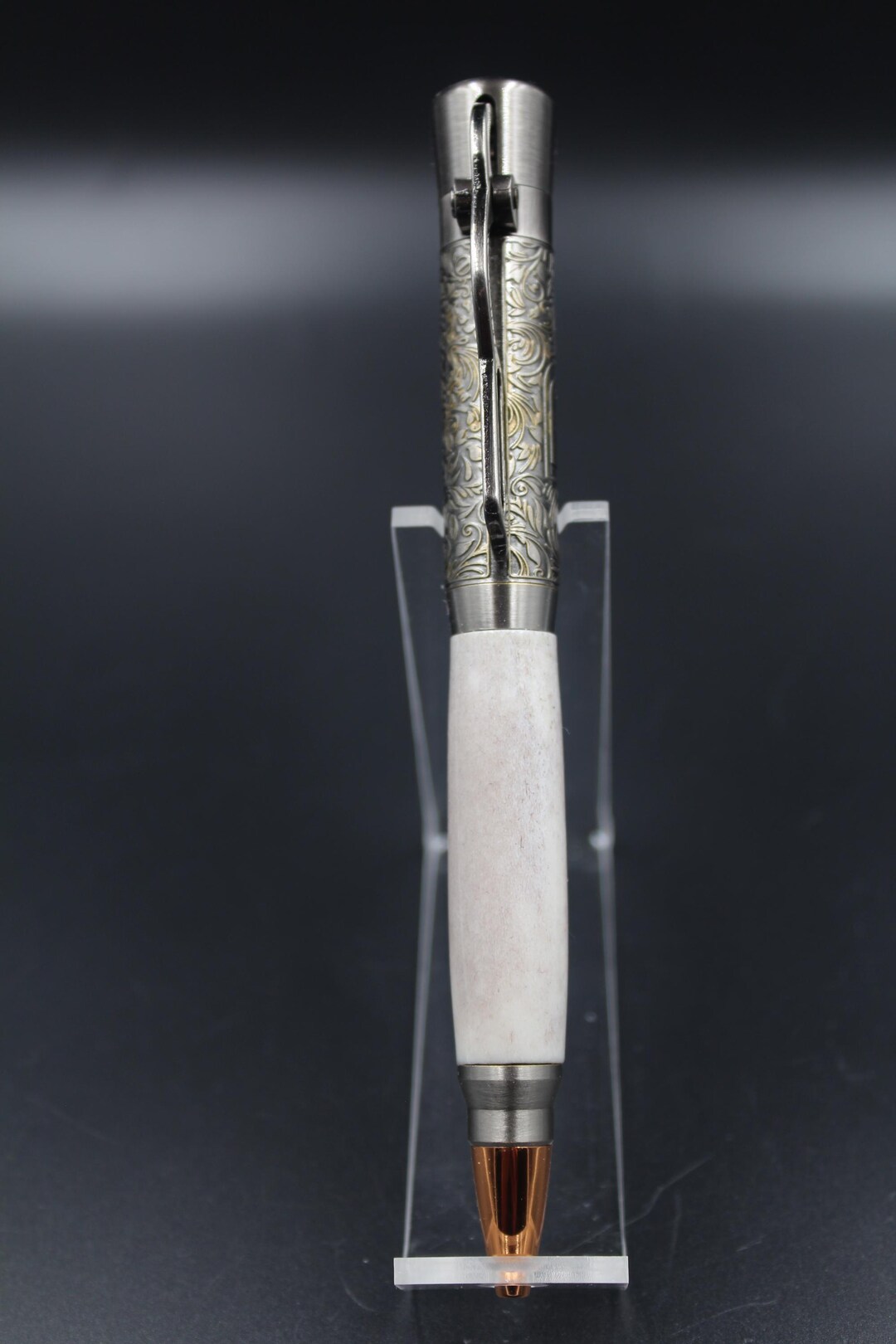 Lever Action Ballpoint Pen in Pewter With a Deer Antler Body 1 - Etsy