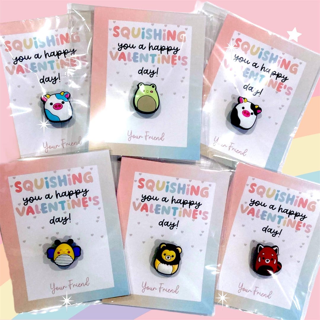 Squishing You Valentine Cards With Shoe Charms|printed Valentines|non ...