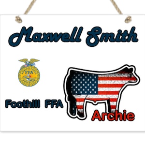 Stock Show Signs, Show Pig Sign, Show Cow Sign, Livestock Show Stall ...