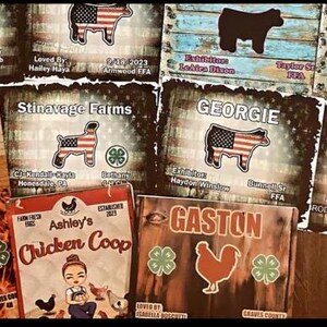 Stock Show Barn Sign, Barn Stall Sign, Fair Sign, Show Animal Sign ...