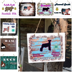 Stock Show Barn Sign, Barn Stall Sign, Fair Sign, Show Animal Sign ...