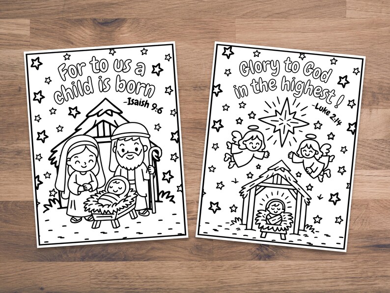 Nativity Coloring Pages (digital Download), Christmas Coloring Pages ...