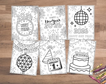 Happy New Year 2025 Coloring Pages Preschool