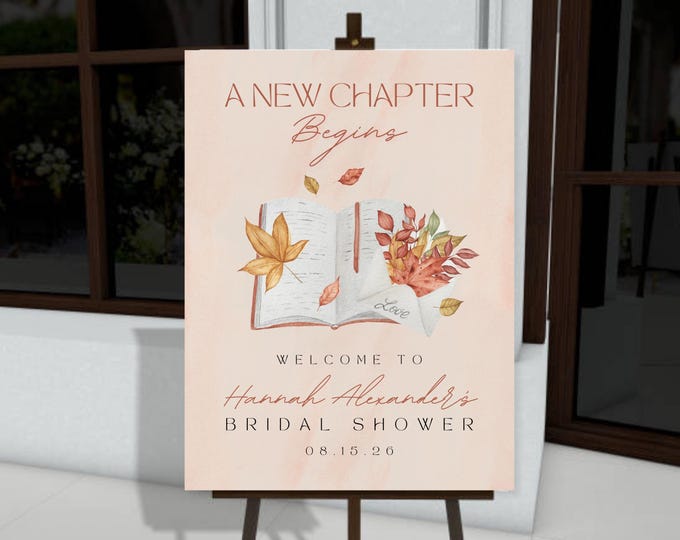 A New Chapter Welcome Sign Template | Editable Her Next Chapter Book ...