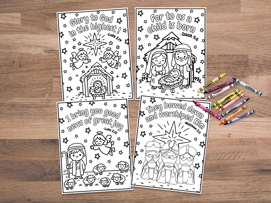 Nativity Coloring Pages (digital Download), Christmas Coloring Pages ...