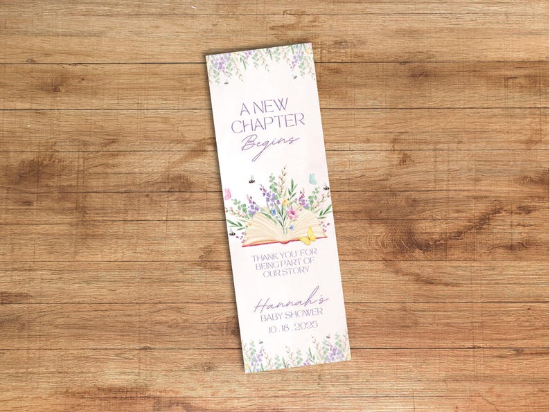 Bookmark Favor Tags for Book Themed Baby Shower (printed), A New ...