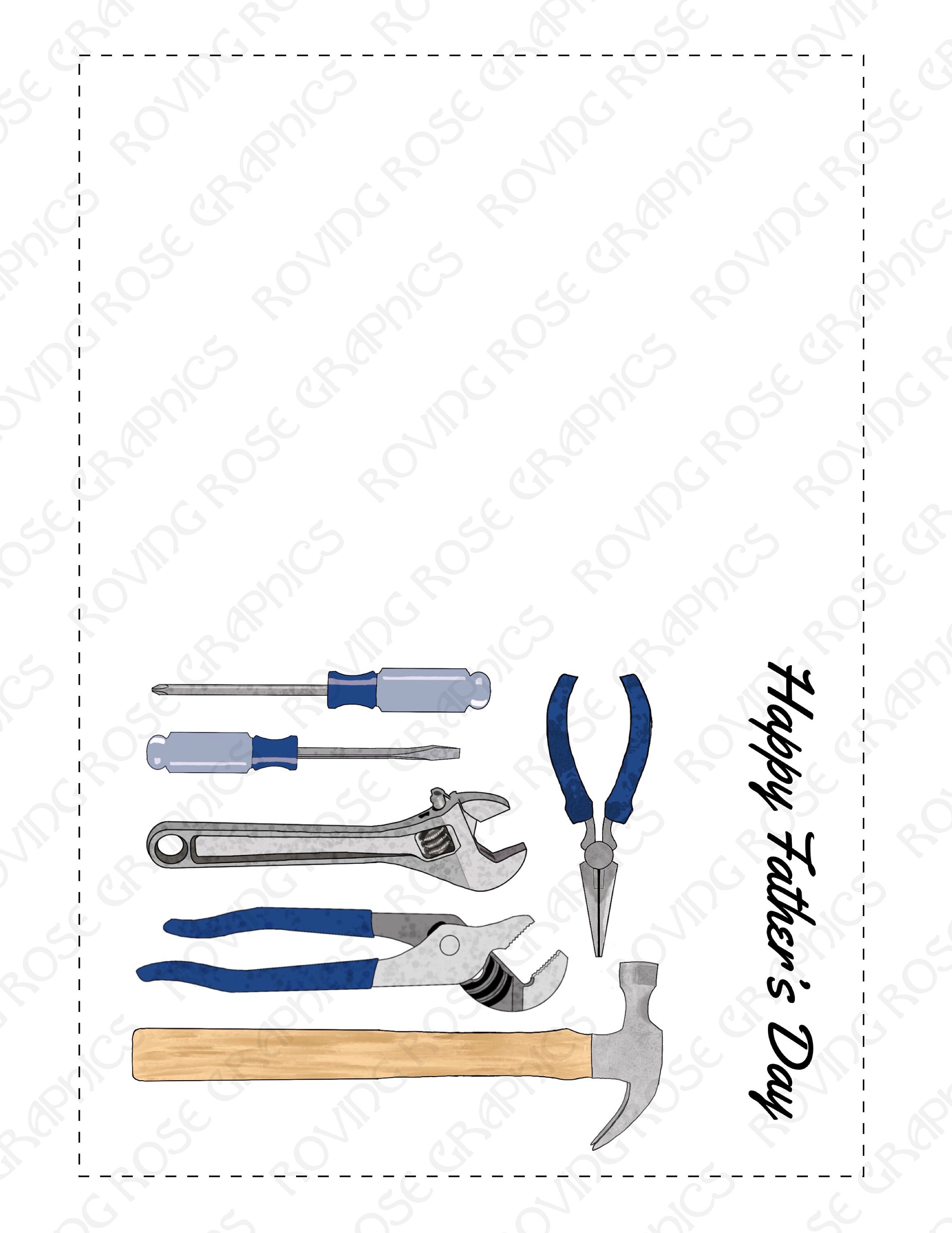 Printable Fathers Day Card, Handyman Dad Card, Garage Tools Happy ...