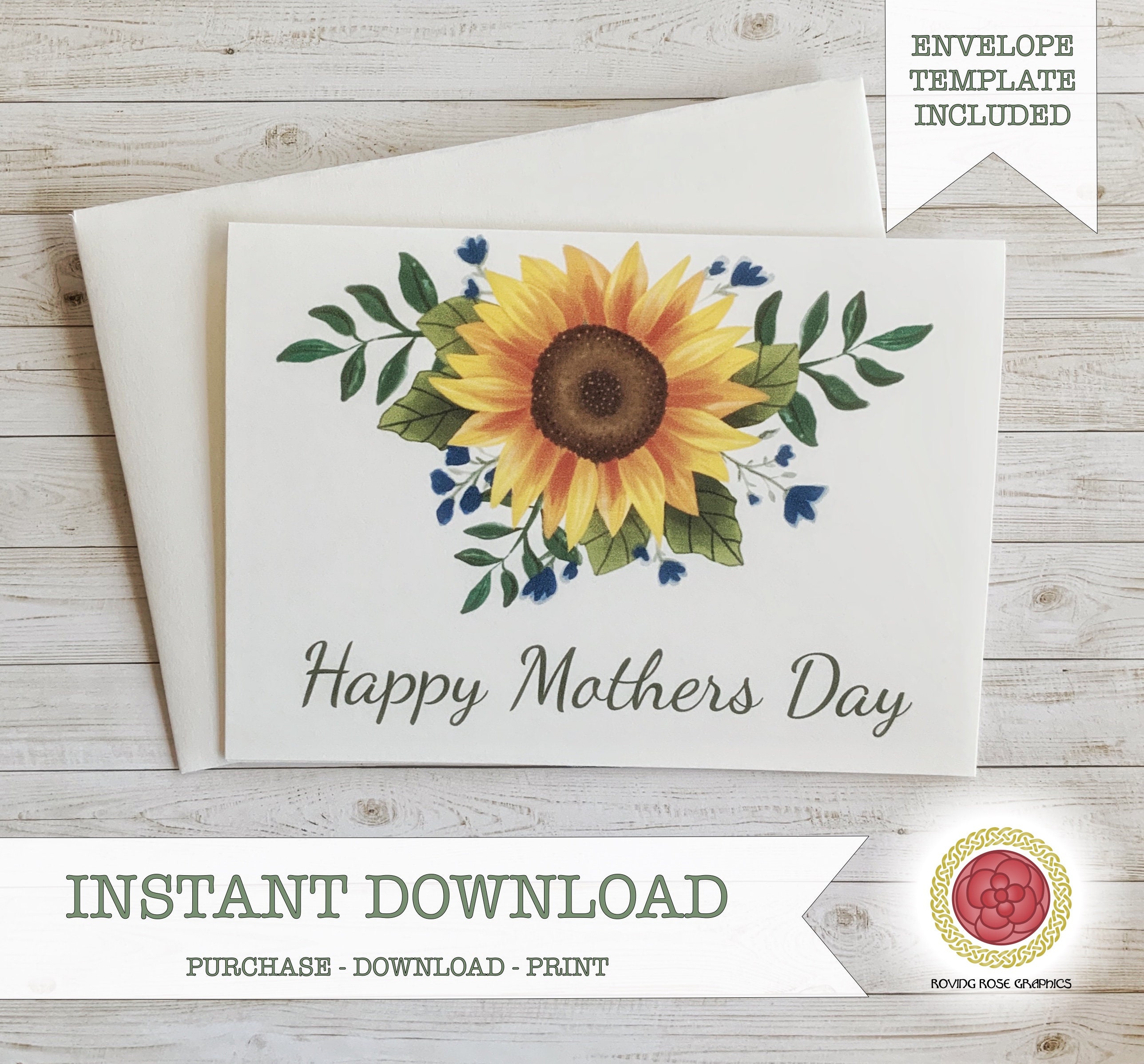 Printable Mothers Day Card, Digital Mothers Day Card, Watercolor ...