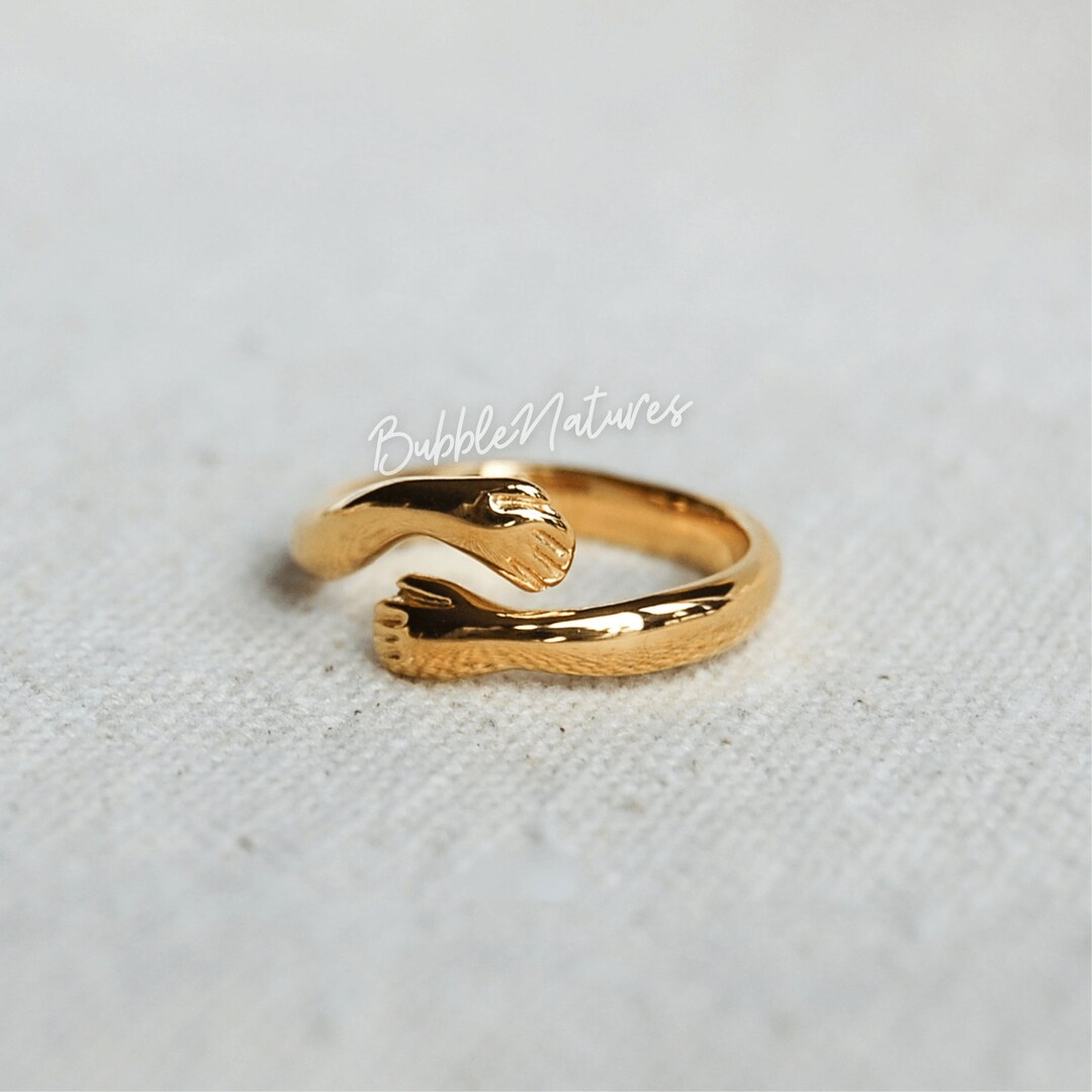 Gold Hug Ring: 18k Plated Stainless Steel Promise Ring - Etsy