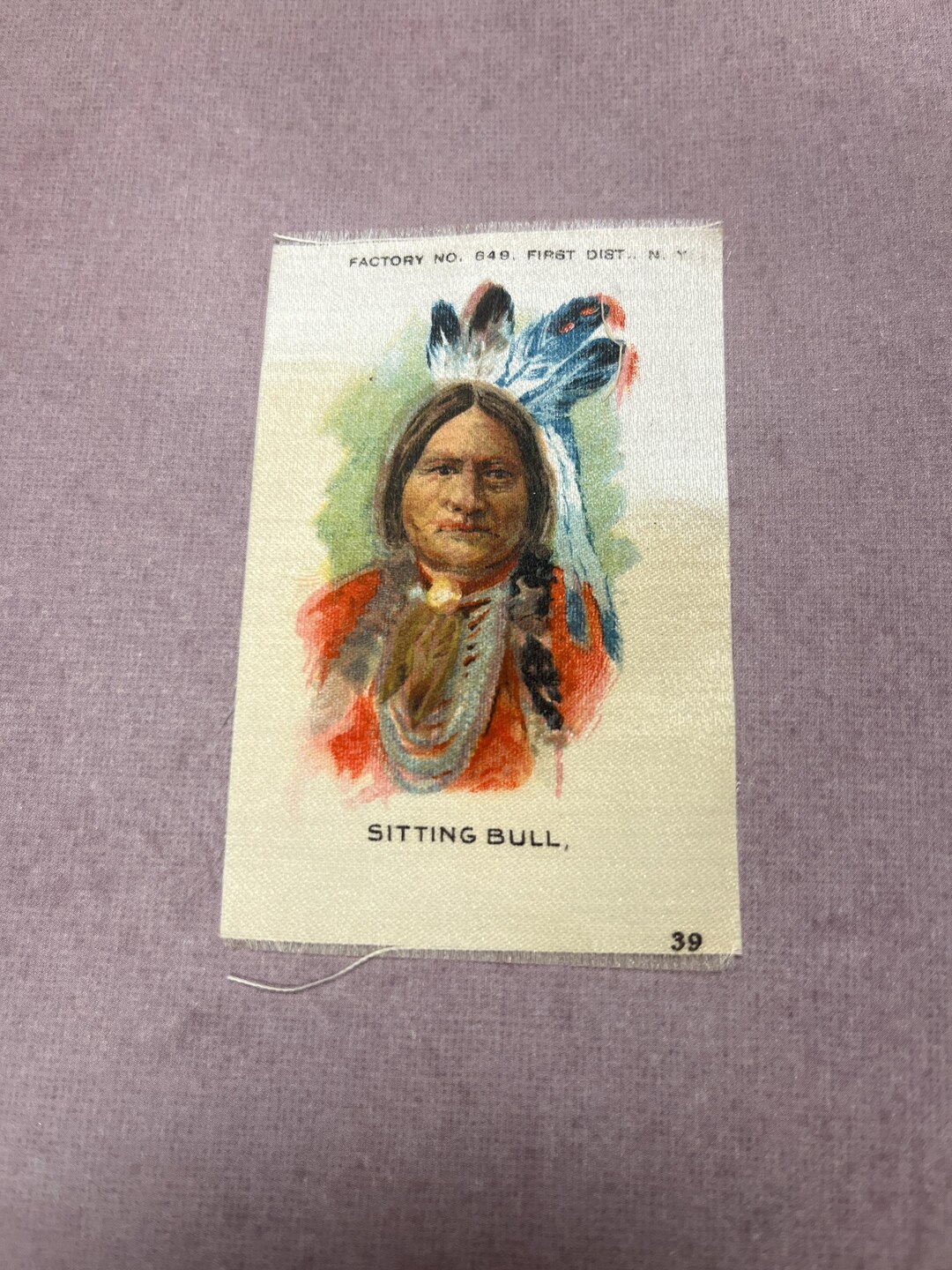 Vintage Cigarette Silk Featuring the Legendary Chief Sitting Bull - Etsy