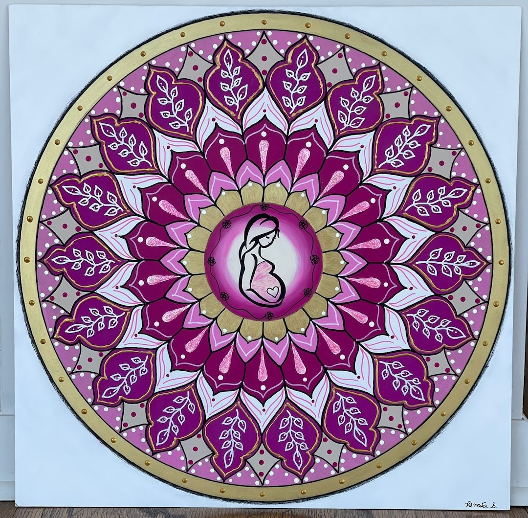 19 prenatal Mandala Hand-painted Mdf - Etsy
