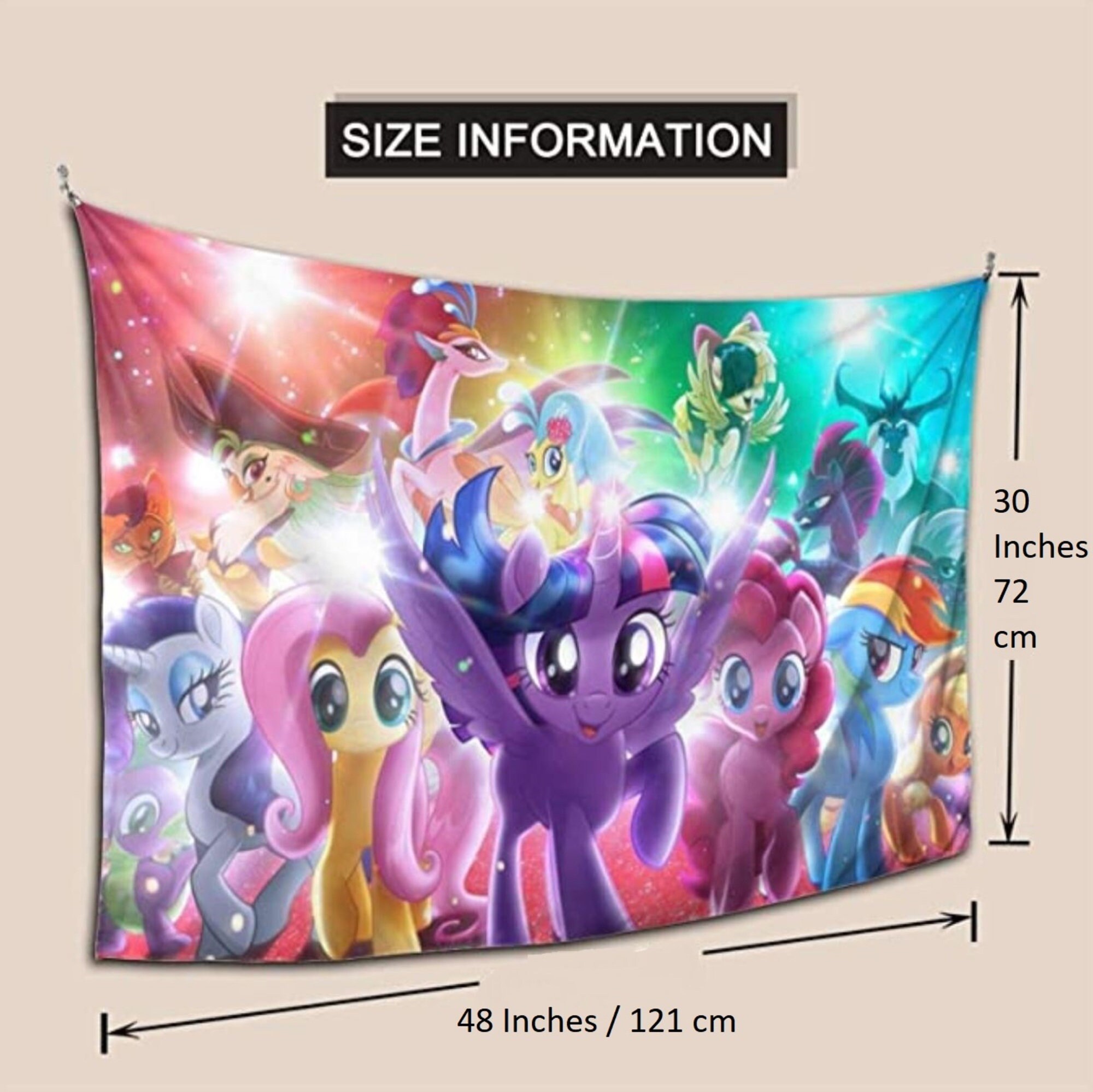 MLP Pony Luna Tapestry 48X30 MLP Flag Pony Wall Decoration - Etsy