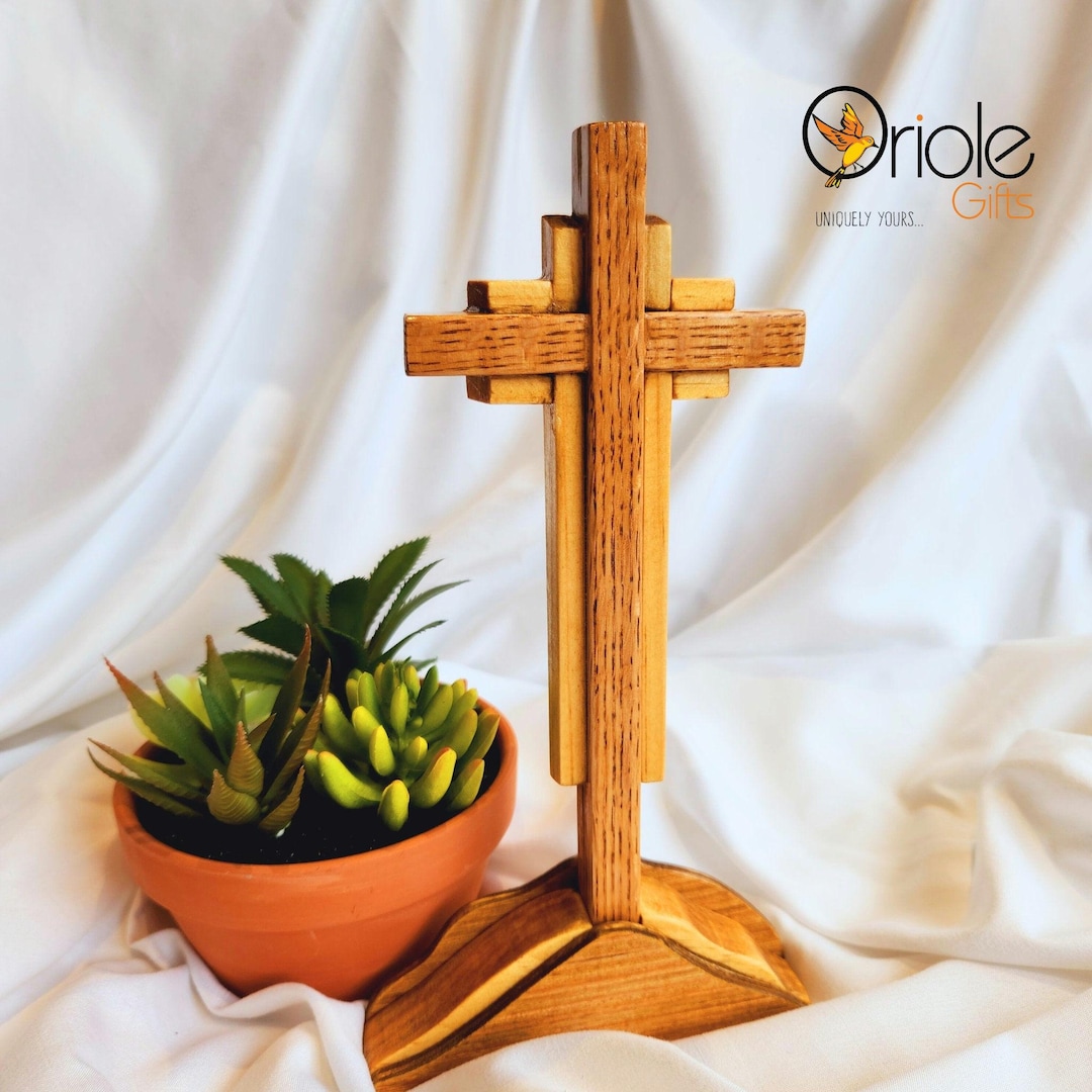 Handmade Wooden Standing Cross, Christian Home Wall Hang Dеcor ...