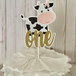 Cow Cake Topper Cow First Birthday One Party Decorations - Etsy