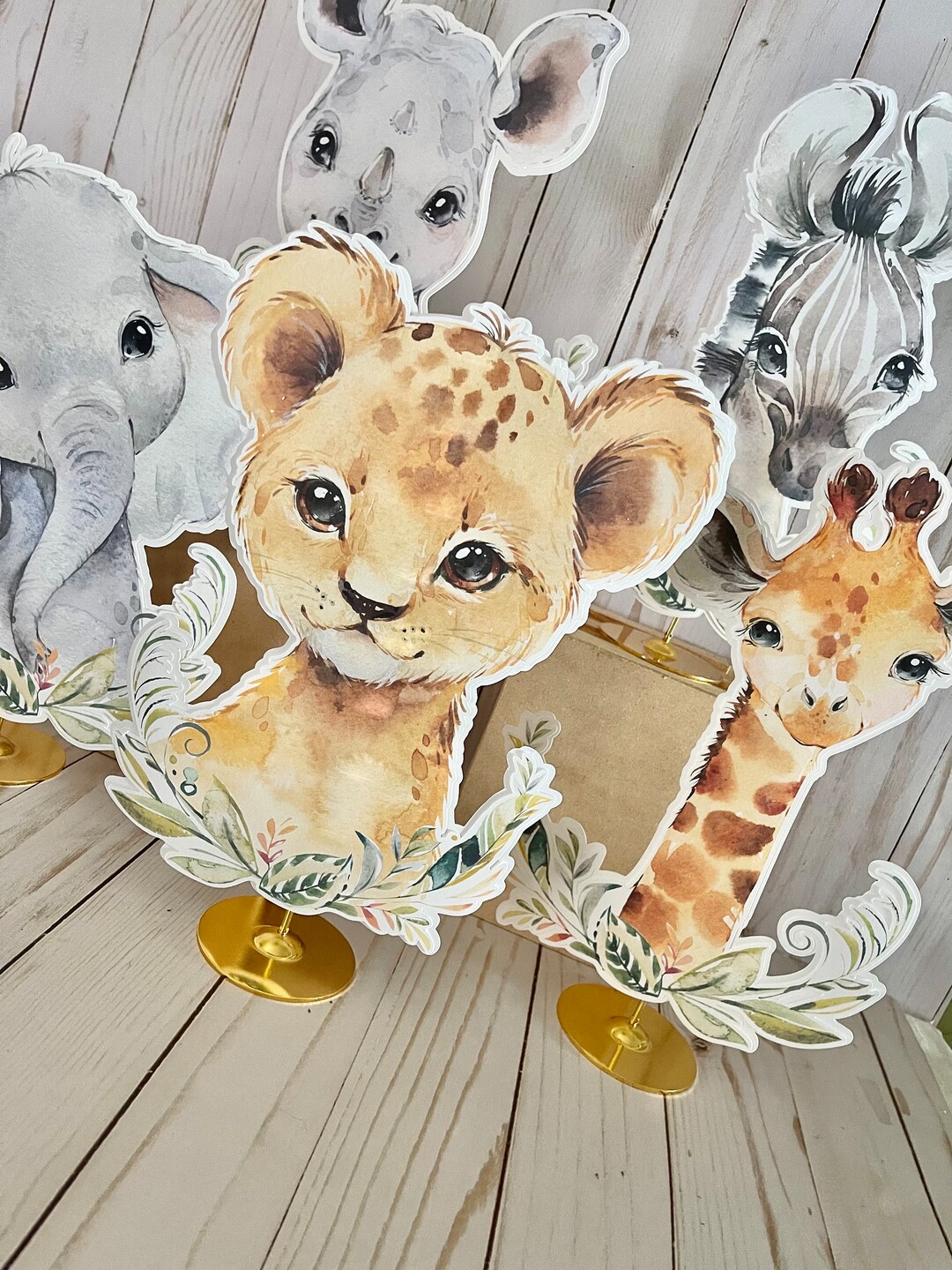 Jungle Safari Centerpiece Stand Baby Safari Birthday Party Centerpieces ...