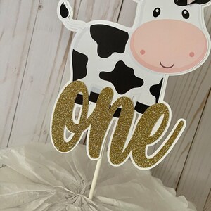 Cow Cake Topper Cow First Birthday One Party Decorations - Etsy