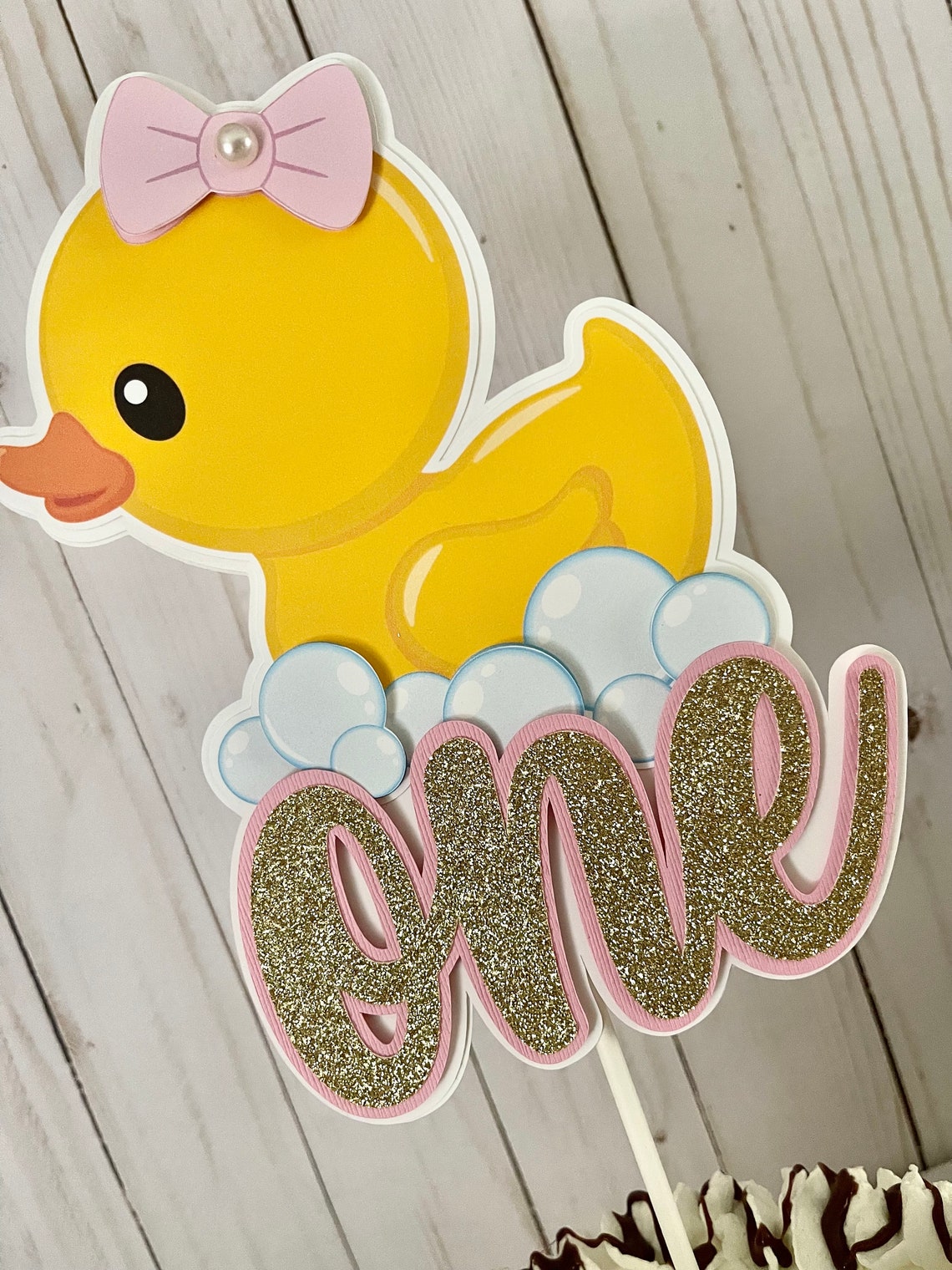 Rubber Ducky Girl 1st Birthday Cake Topper - Etsy
