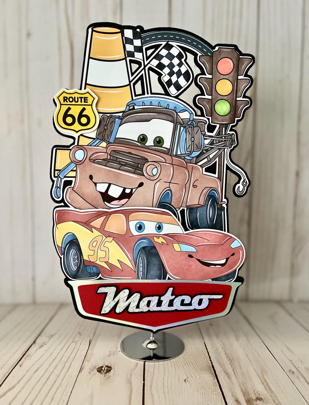 Cars Birthday Party Centerpiece Stand Table Decorations 12 Inch - Etsy