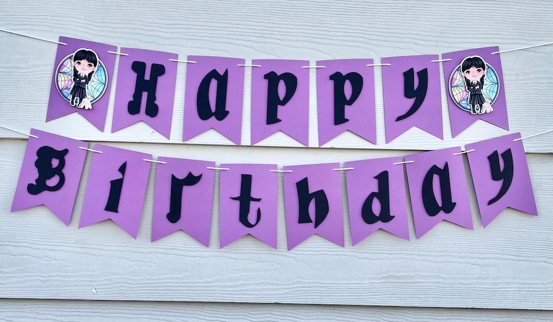 Wednesday Birthday Banner Party Decorations - Etsy
