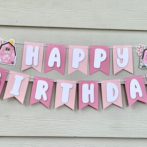 Pink Farm Birthday Banner Girl Farm Party Banner Pink Garland - Etsy