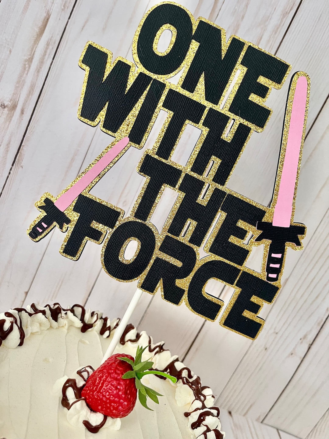 One With the Force Cake Topper Star Space Wars First Birthday One Party ...