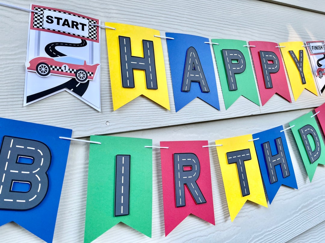 Race Car Birthday Banner Race Car Party Decorations - Etsy
