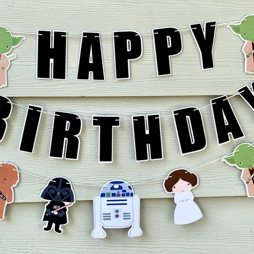 Star Wars Birthday Party Star Wars Character Banner | Etsy