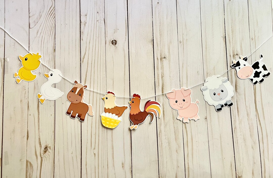 Farm Garland Birthday, Banner Party Decorations Farmer Garland - Etsy